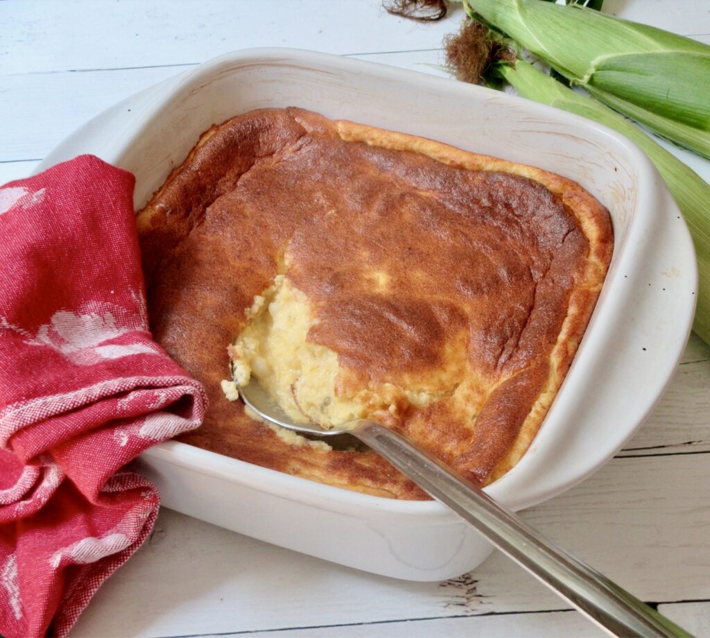 Fresh Corn Spoonbread with Cheddar and Chiles | Sara Moulton